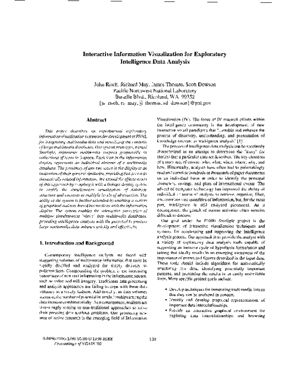 (PDF) Interactive information visualization for exploratory intelligence data analysis