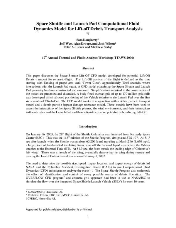 (PDF) Space Shuttle and Launch Pad Computational Fluid Dynamics Model ...