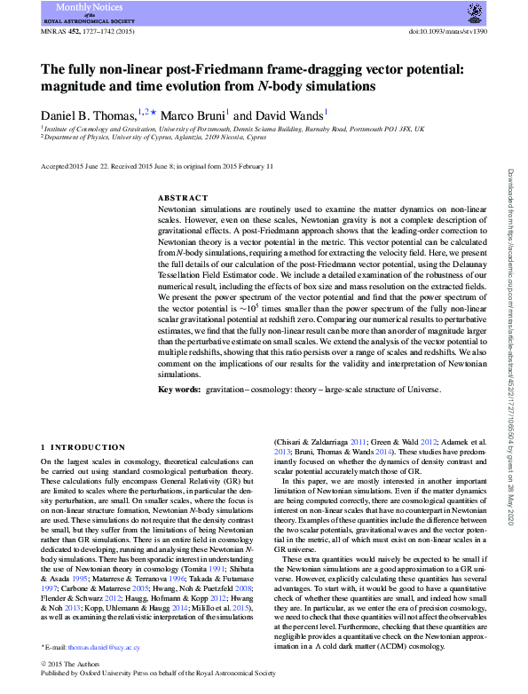 (PDF) The fully non-linear post-Friedmann frame-dragging vector ...