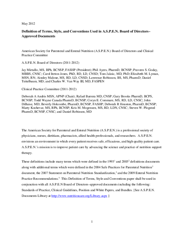 (PDF) Definition of Terms, Style, and Conventions Used in A.S.P.E.N ...
