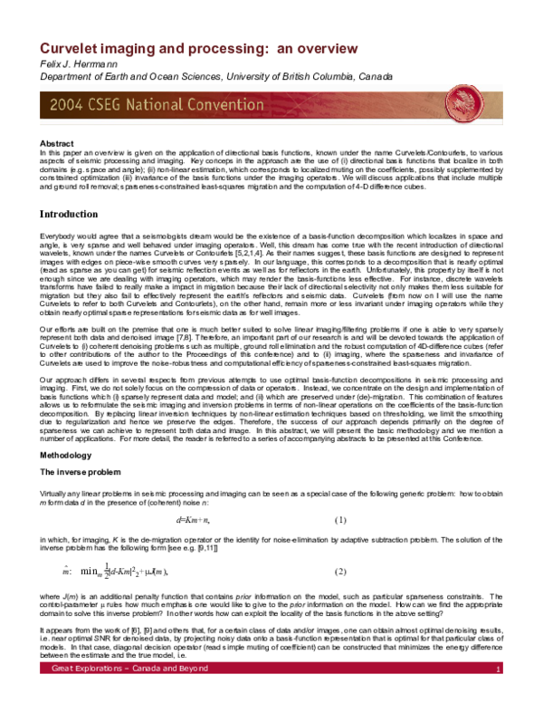 (PDF) Curvelet imaging and processing : an overview | Felix Herrmann - Academia.edu