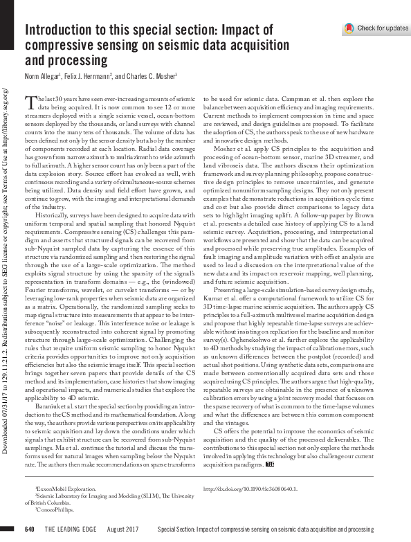 (PDF) Introduction to this special section: Impact of compressive ...
