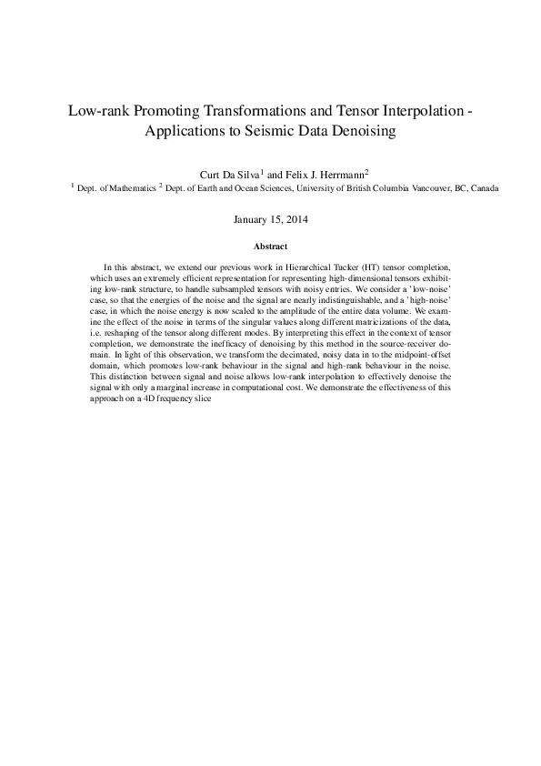 (PDF) Low-rank Promoting Transformations and Tensor Interpolation ...