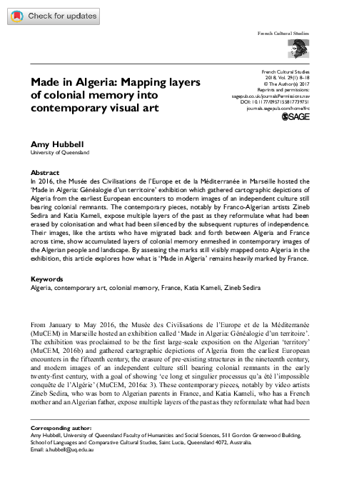 (PDF) Made in Algeria: Mapping layers of colonial memory into ...