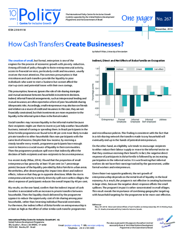 (PDF) How Cash Transfers Create Businesses