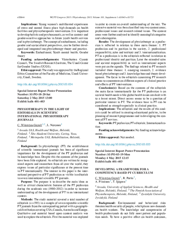 (PDF) Developing a framework for a competency-based PT curriculum