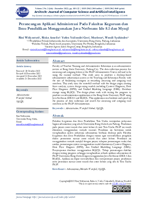 (PDF) Perancangan Aplikasi Administrasi Pada Fakultas Keguruan dan Ilmu ...