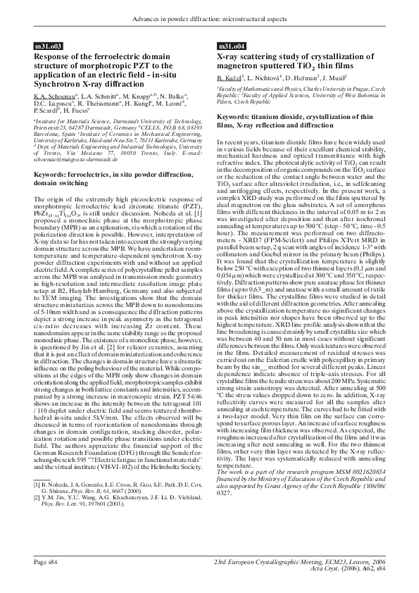 (PDF) Response of the ferroelectric domain structure of morphotropic ...