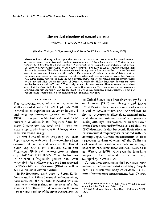 (PDF) The vertical structure of coastal currents