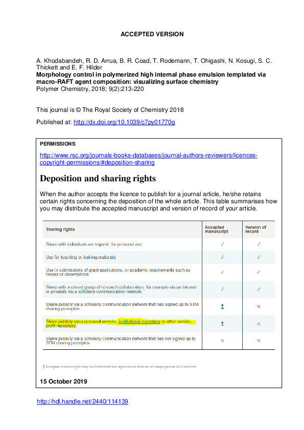 (PDF) Morphology control in polymerised high internal phase emulsion ...