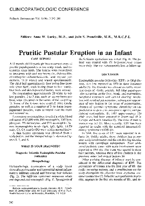 (PDF) Pruritic Pustular Eruption in an Infant