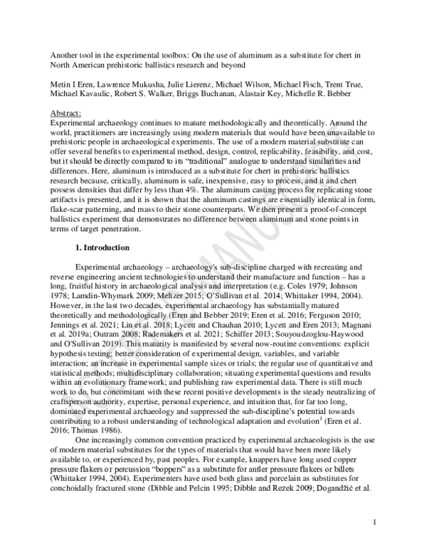 (PDF) Another tool in the experimental toolbox: On the use of aluminum ...