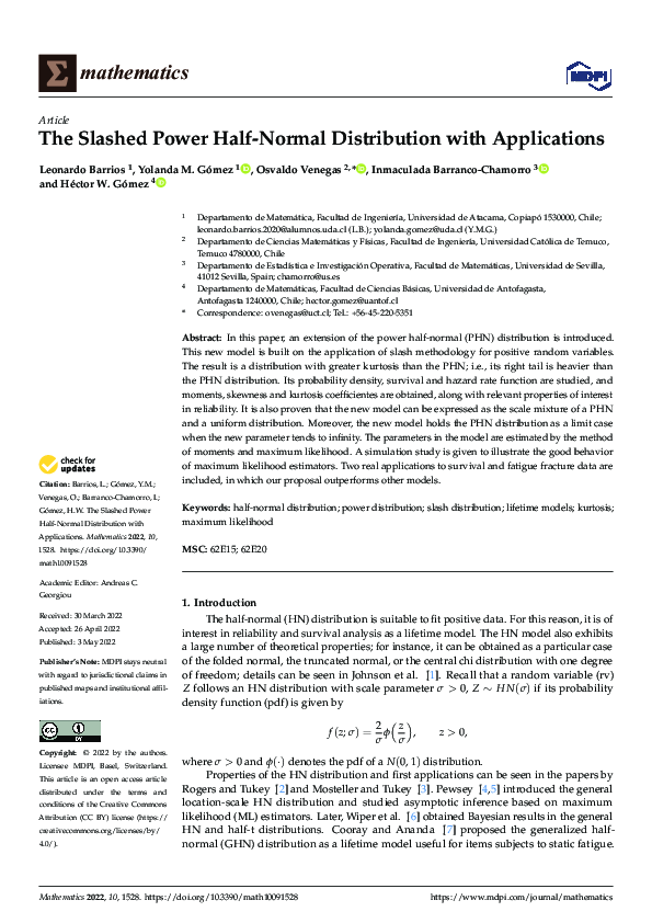 (PDF) The Slashed Power Half-Normal Distribution with Applications
