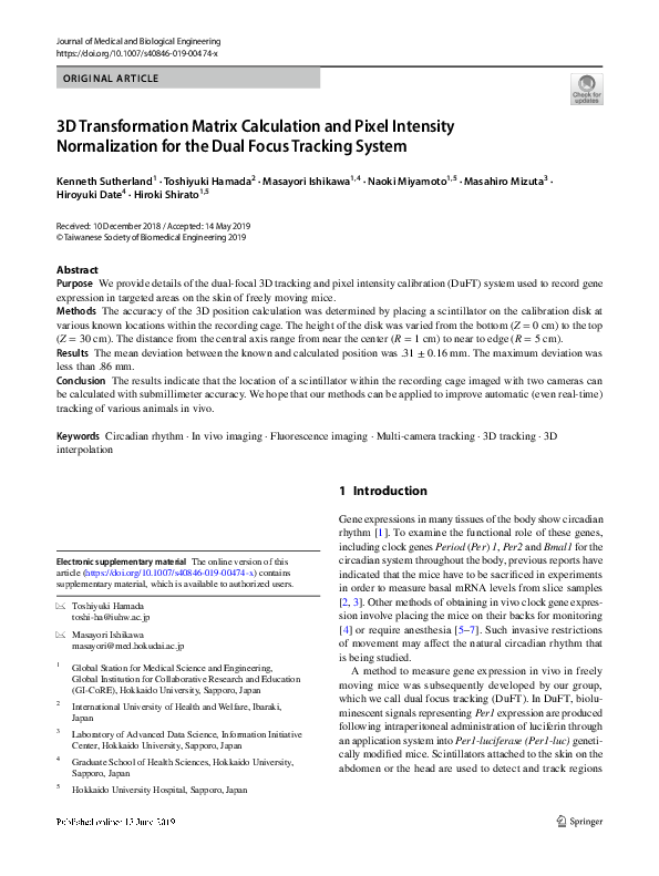 (PDF) 3D Transformation Matrix Calculation and Pixel Intensity ...