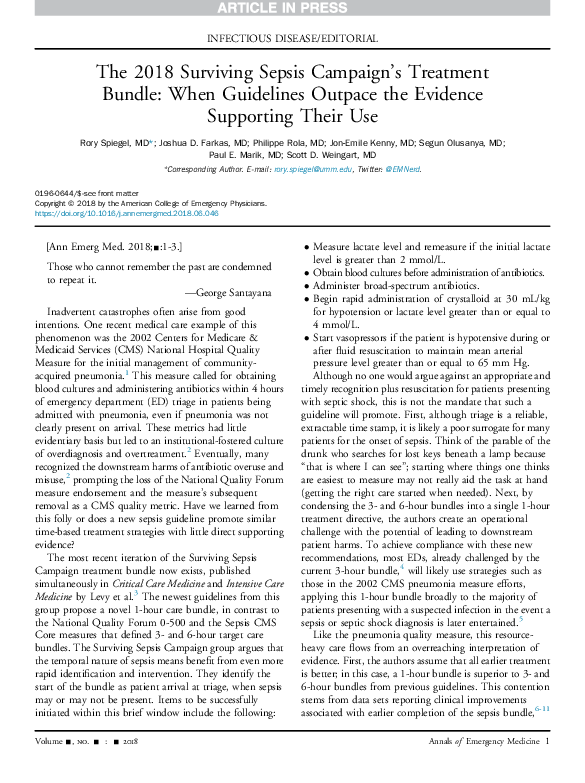 (PDF) The 2018 Surviving Sepsis Campaign’s Treatment Bundle: When ...