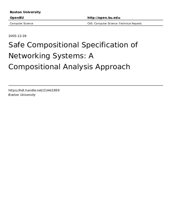 Pdf Safe Compositional Specification Of Networking Systems A