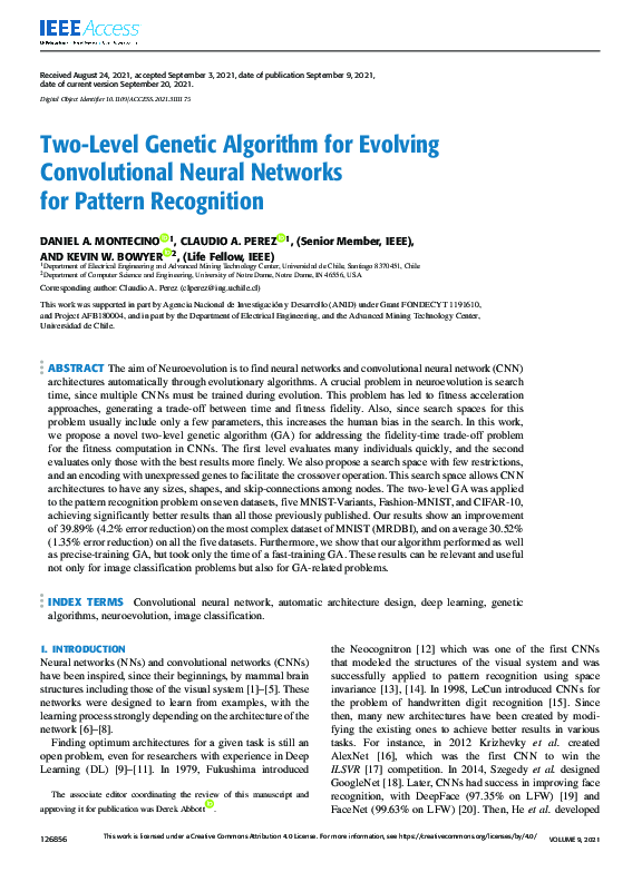 Pdf Two Level Genetic Algorithm For Evolving Convolutional Neural
