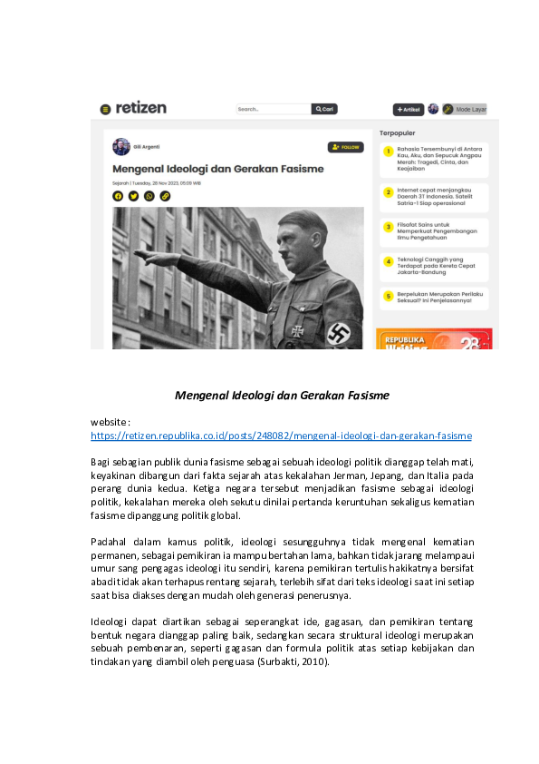 (PDF) Mengenal Ideologi dan Gerakan Fasisme