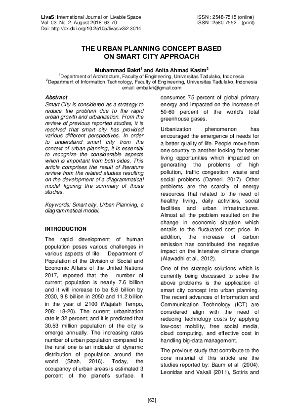 (PDF) The Urban Planning Concept Based on Smart City Approach