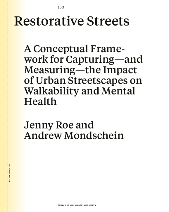 (PDF) Restorative Streets: A Conceptual Framework for Capturing—and ...