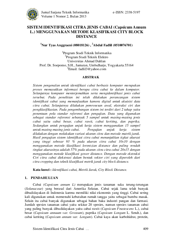 (PDF) SISTEM IDENTIFIKASI CITRA JENIS CABAI (Capsicum Annum L ...