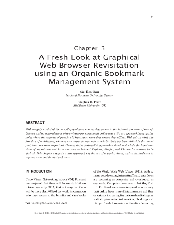 (PDF) A fresh look at graphical web browser revisitation using an organic bookmark management system
