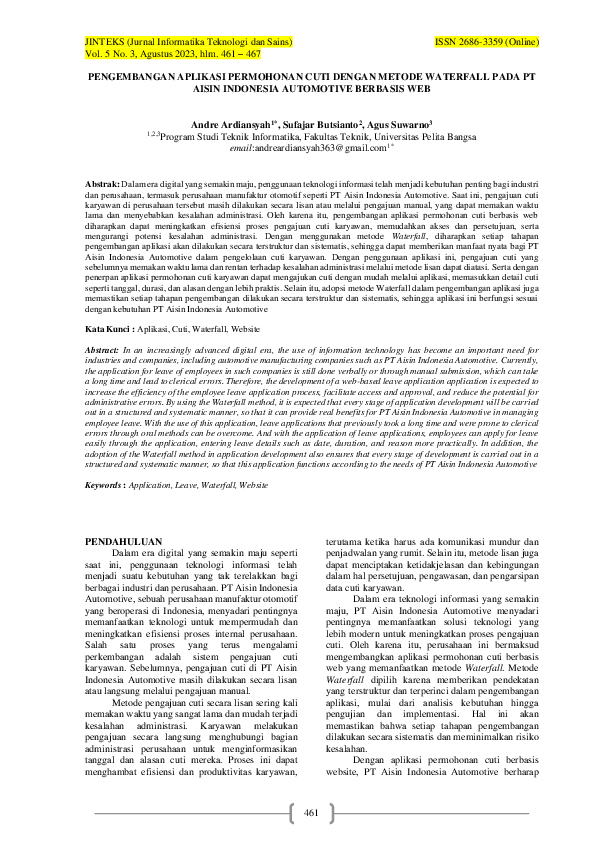 (PDF) Pengembangan Aplikasi Permohonan Cuti Dengan Metode Waterfall ...