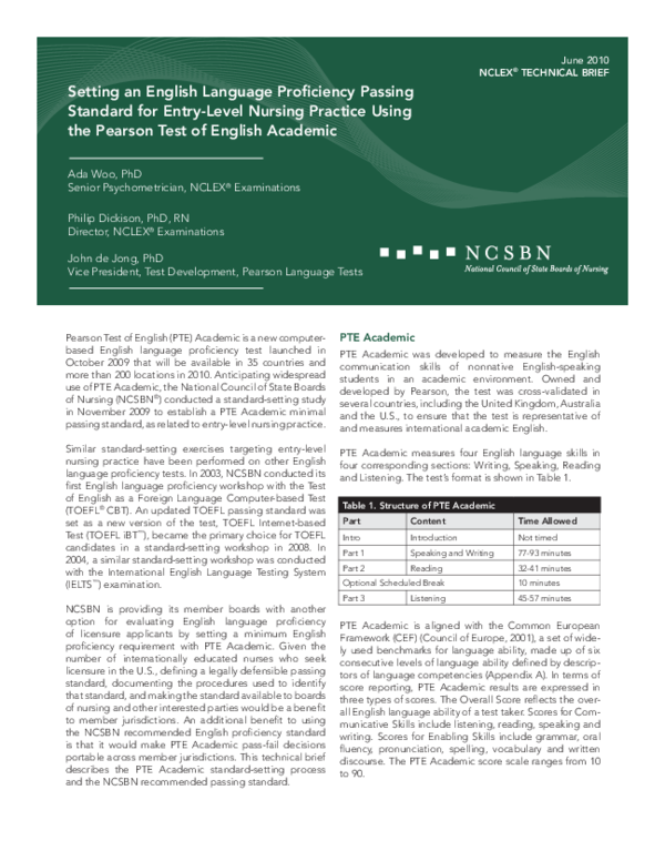(PDF) Setting an English Language Proficiency Passing Standard for ...