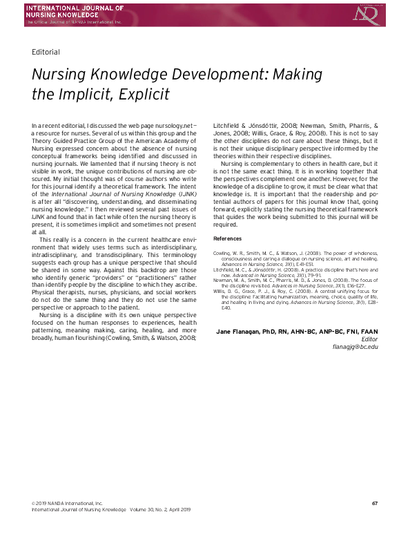 (PDF) Nursing Knowledge Development: Making the Implicit, Explicit