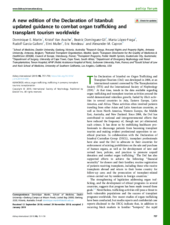 (PDF) A new edition of the Declaration of Istanbul: updated guidance to ...