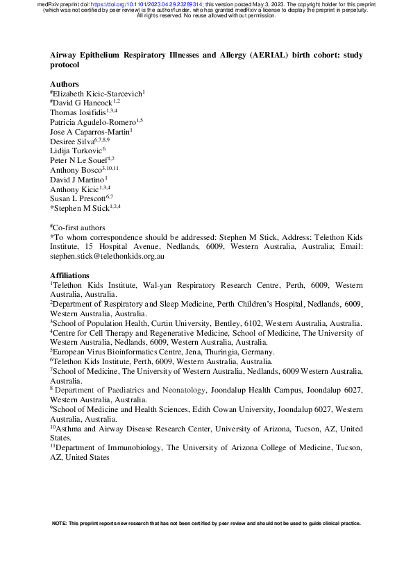 (PDF) Airway Epithelium Respiratory Illnesses and Allergy (AERIAL ...
