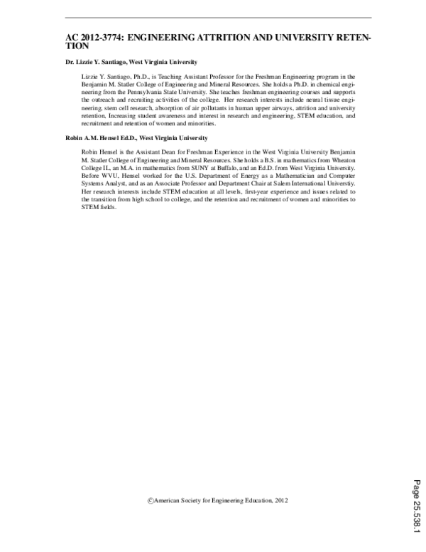 (PDF) Engineering Attrition and University Retention