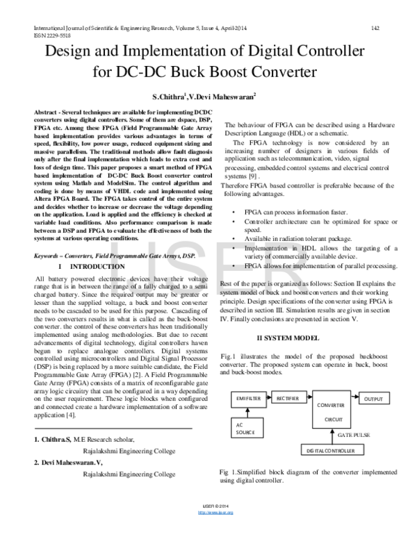 (PDF) Design and Implementation of Digital Controller for DC-DC Buck Boost Converter