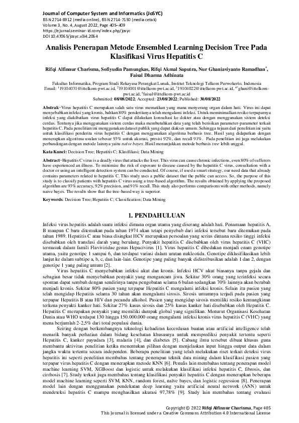 (PDF) Analisis Penerapan Metode Ensembled Learning Decision Tree Pada ...