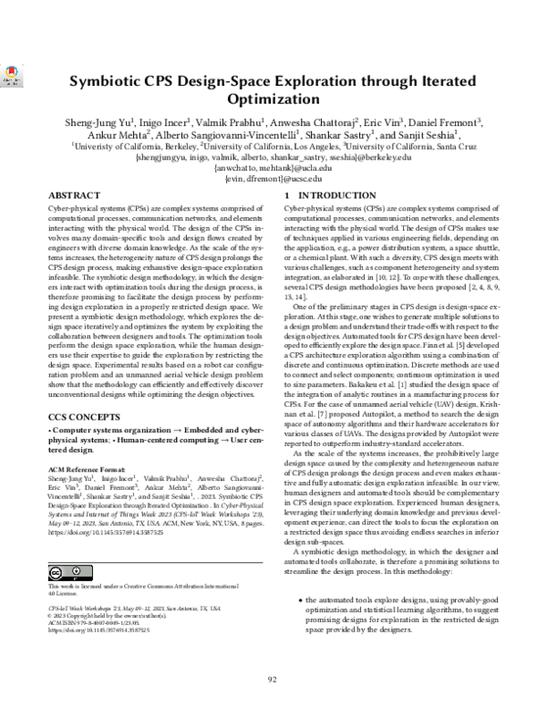 (PDF) Symbiotic CPS Design-Space Exploration through Iterated Optimization | Anwesha Chattoraj ...