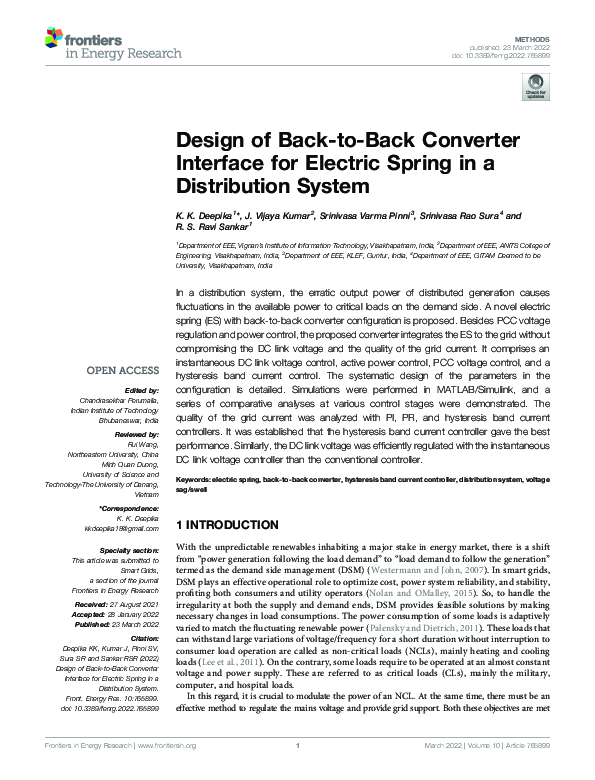 (PDF) Design of Back-to-Back Converter Interface for Electric Spring in ...