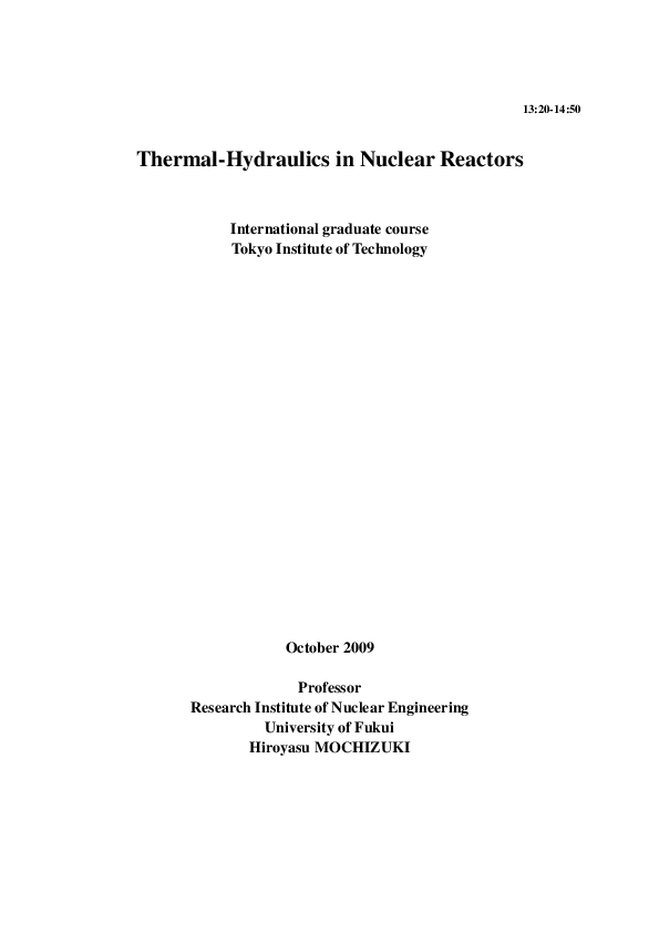 (PDF) Thermal-Hydraulics in Nuclear Reactors