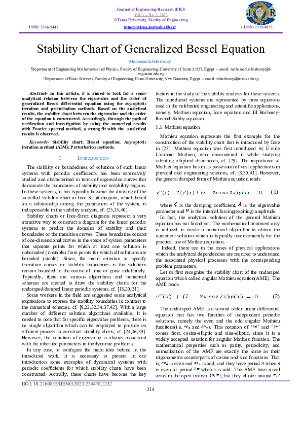 (PDF) Stability Chart of Generalized Bessel Equation