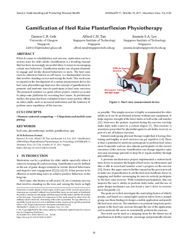 (PDF) Gamification of Heel Raise Plantarflexion Physiotherapy