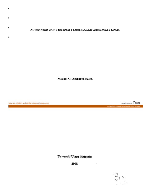 (PDF) Automated Light Controller Using Fuzzy Logic