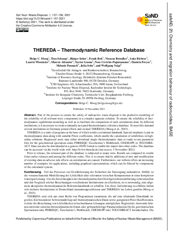 (PDF) THEREDA – Thermodynamic Reference Database