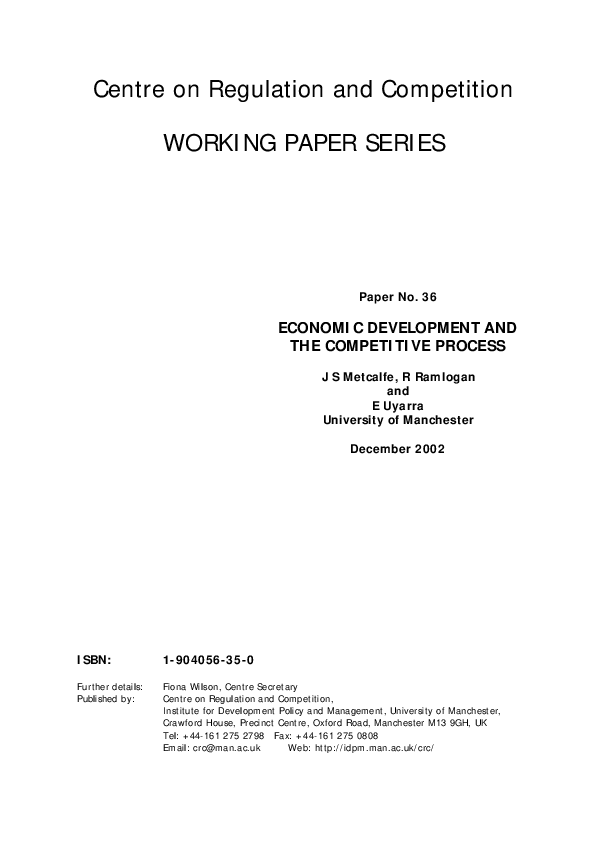 (PDF) Centre on Regulation and Competition WORKING PAPER SERIES Paper ...
