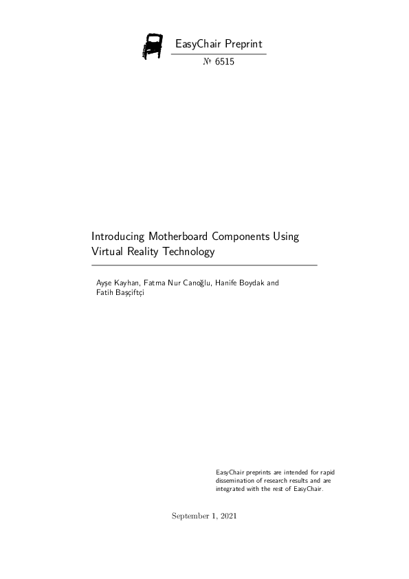 (PDF) Introducing Motherboard Components Using Virtual Reality Technology