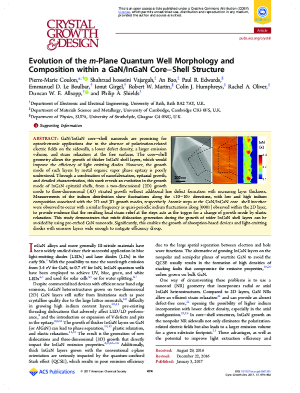 (PDF) Evolution of the m-Plane Quantum Well Morphology and Composition within a GaN/InGaN Core ...