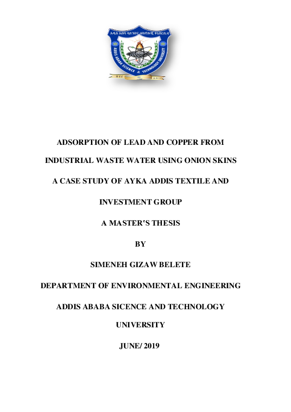 (PDF) Adsorption of Lead and Copper from Industrial Waste Water Using ...