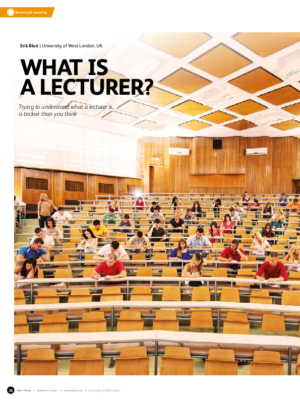 (PDF) What is a lecturer