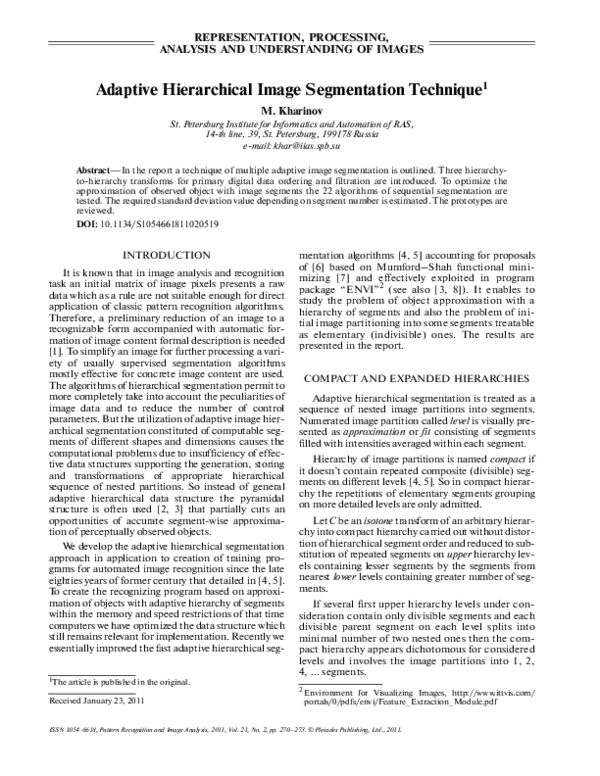 (PDF) Adaptive hierarchical image segmentation technique