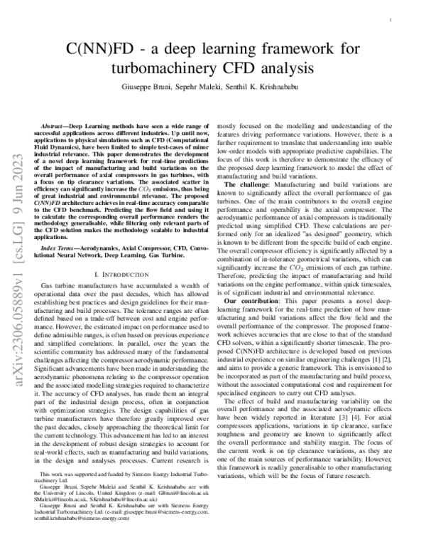 (PDF) C(NN)FD -- a deep learning framework for turbomachinery CFD analysis