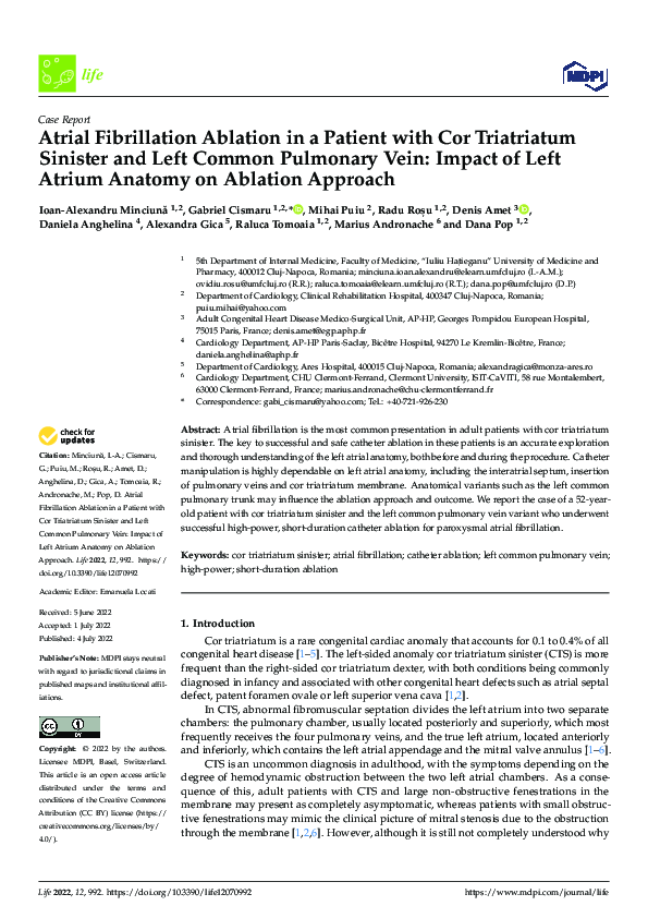(PDF) Atrial Fibrillation Ablation in a Patient with Cor Triatriatum Sinister and Left Common ...