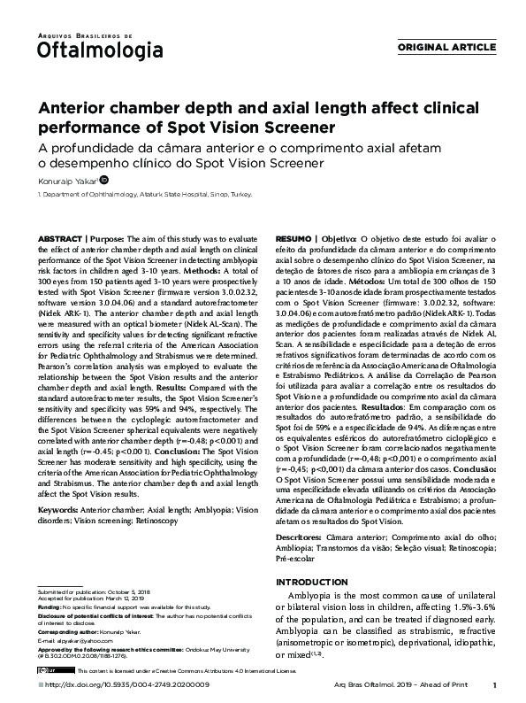 (PDF) Anterior chamber depth and axial length affect clinical ...